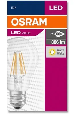 OSRAM Value CLA60 7W E27 2700K Filament LED Ampul | 4058075819658